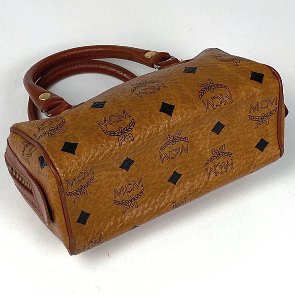MCM | Bags | Mcm Logo Visetos Gram Mini Bag 2way Brown Leather | Poshmark